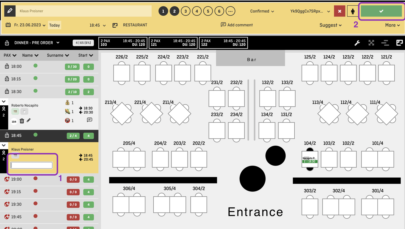 Move Reservations Between Rooms